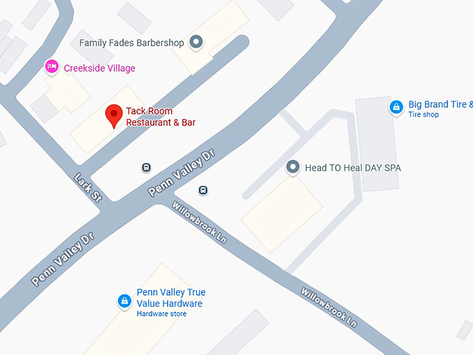 16. tack room restaurant & bar map