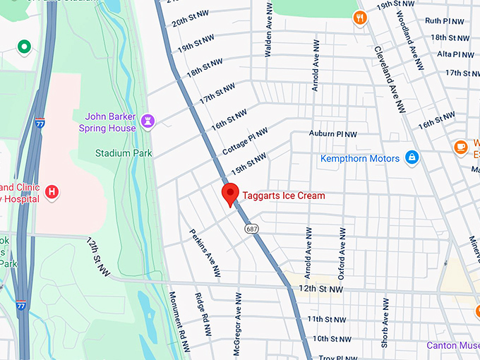 16. taggarts ice cream map
