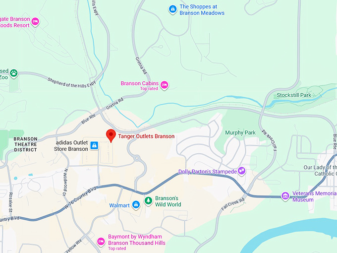16. tanger outlets branson map