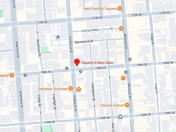 16. taqueria el buen sabor map