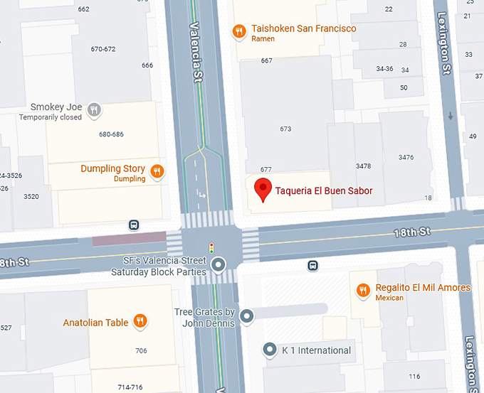 16. taqueria el buen sabor map