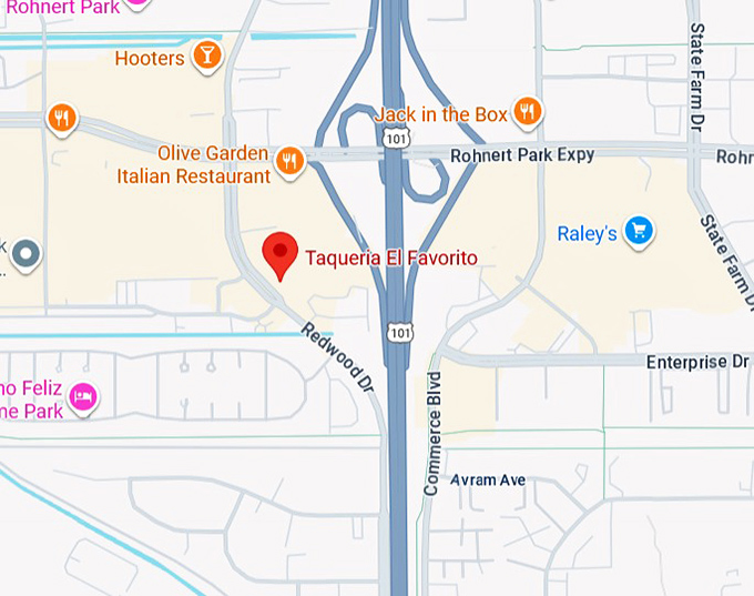 16. taqueria el favorito map