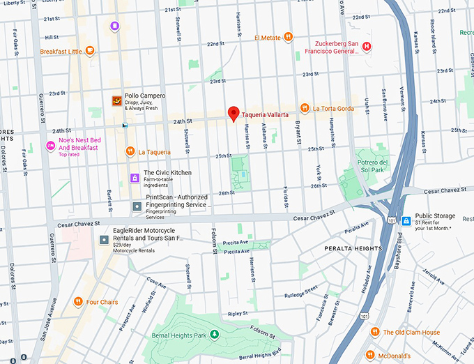 16. taqueria vallarta map