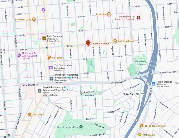 16. taqueria vallarta map