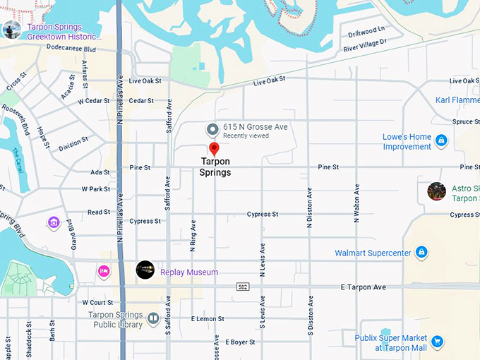 16. tarpon springs fl map