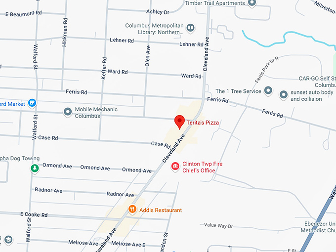 16. terita's pizza map