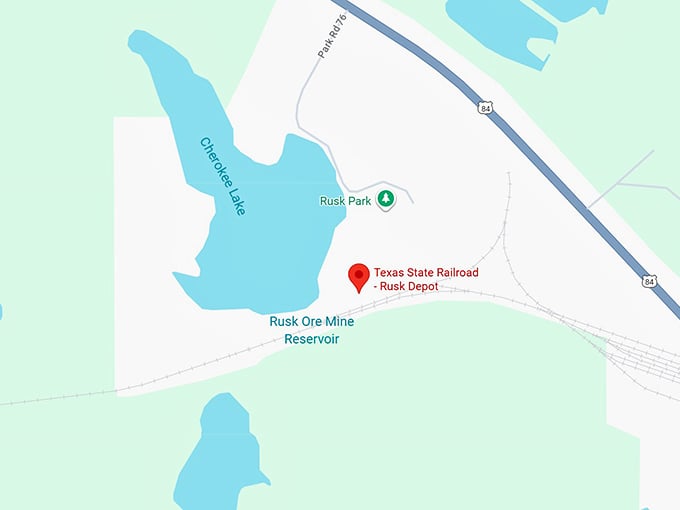 16. texas state railroad rusk depot map