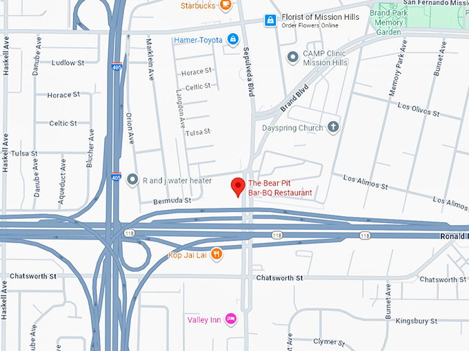 16. the bear pit bar b q restaurant map