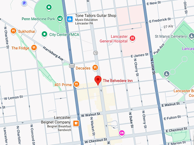 16. the belvedere inn map