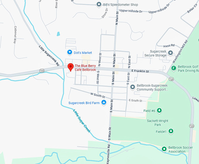 the blue berry caf&eacute; bellbrook map