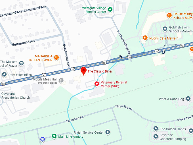 16. the classic diner 352 lancaster ave map