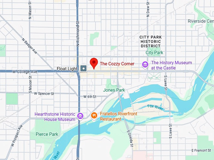 16. the cozzy corner map