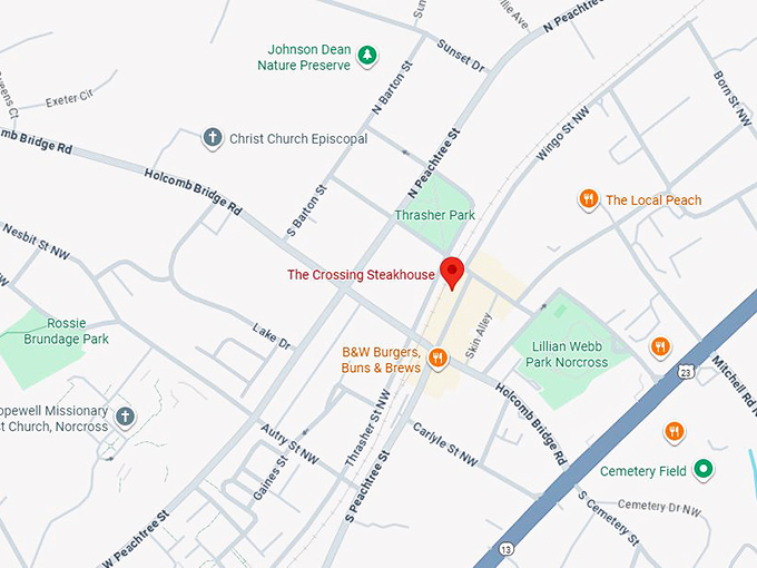 16. the crossing steakhouse map