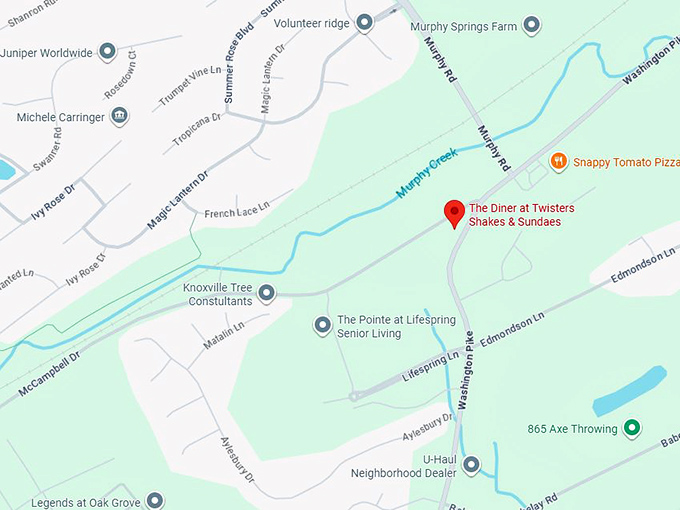 16. the diner at twisters shakes & sundaes map
