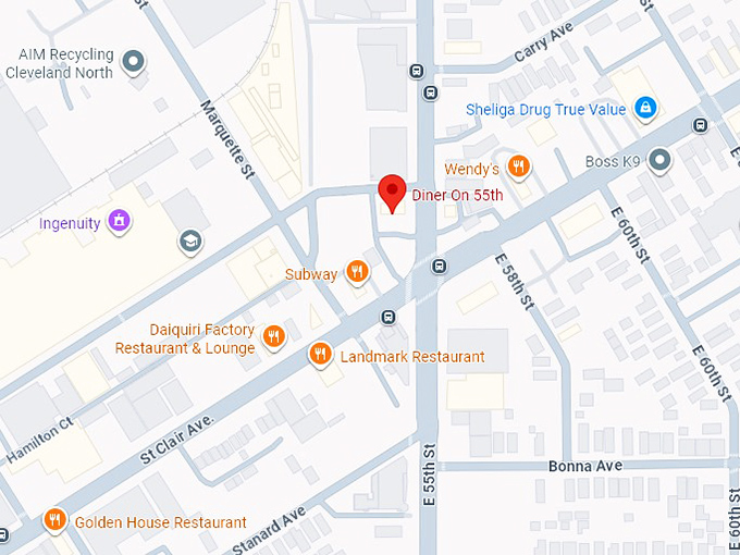 16. the diner on 55th map