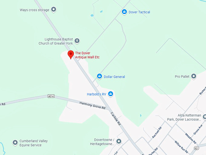 16. the dover antique mall etc. map