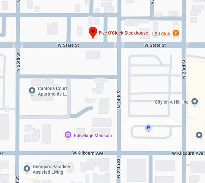 16. the five o&rsquo;clock steakhouse map