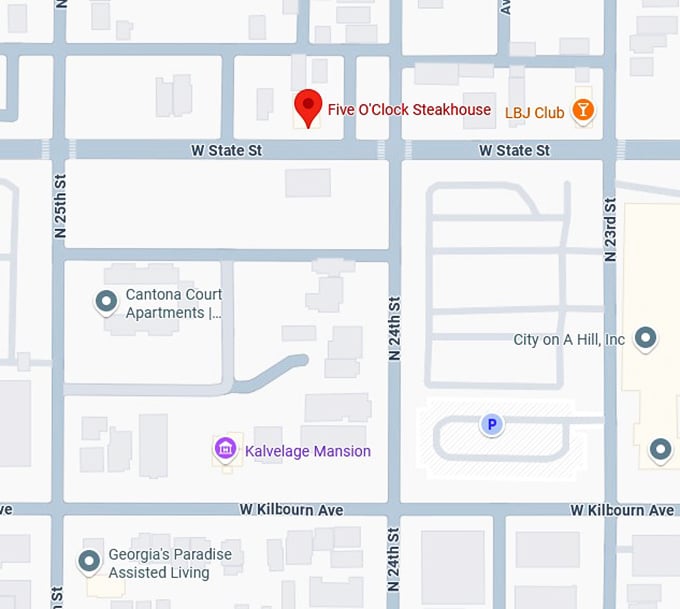 16. the five o&rsquo;clock steakhouse map