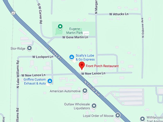 16. the front porch restaurant map