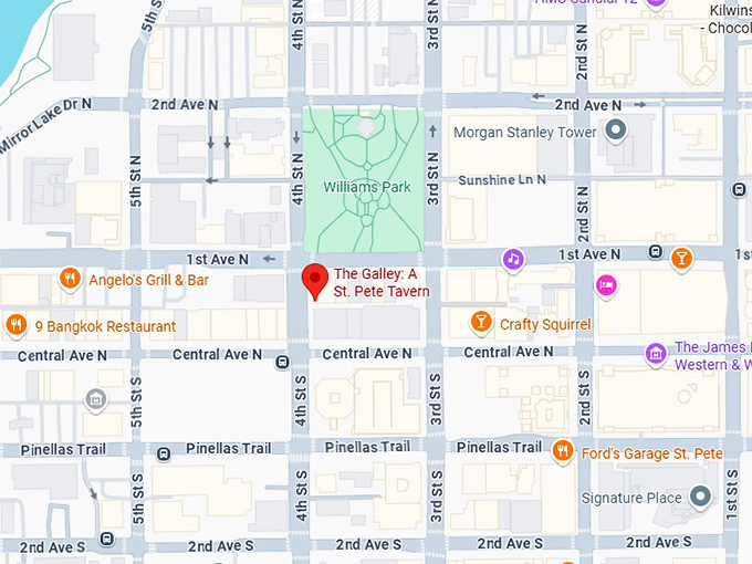 16. the galley a st. pete tavern map