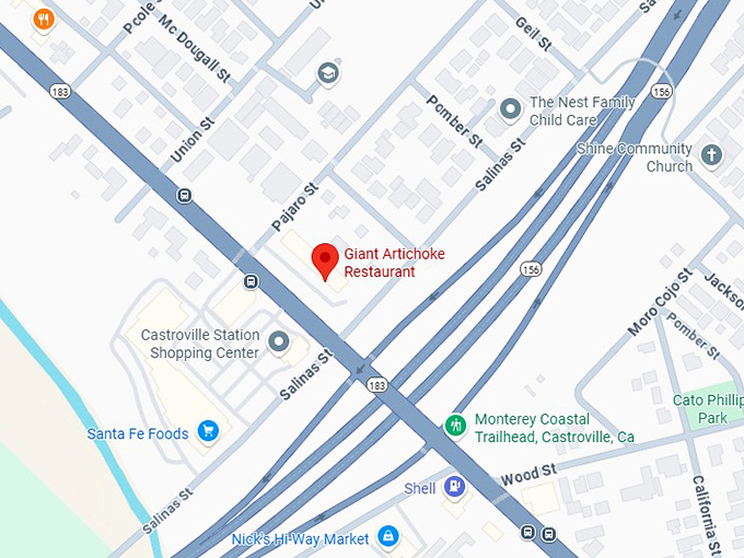 16. the giant artichoke restaurant map