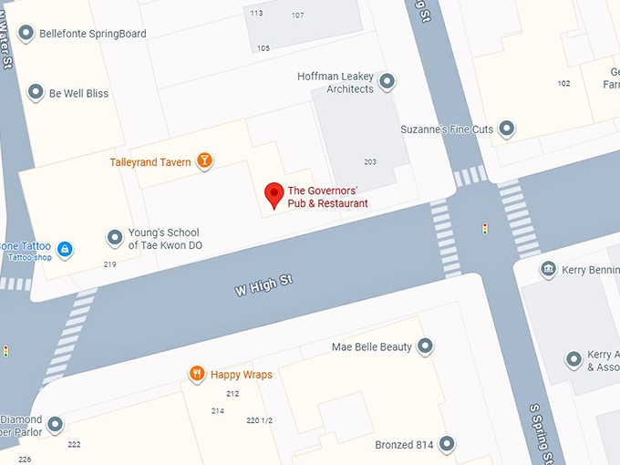 16. the governors' pub & restaurant map