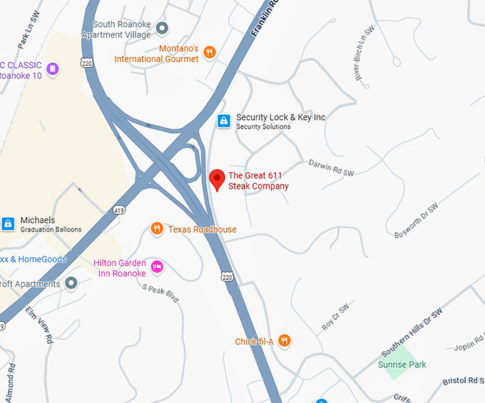 16. the great 611 steak company map