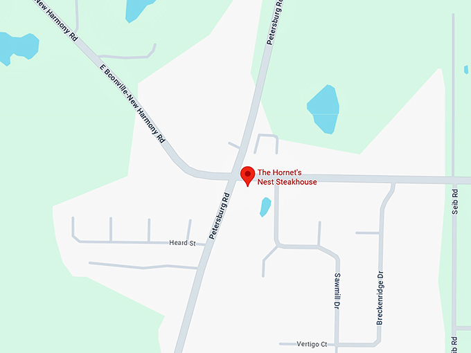 16. the hornet's nest steakhouse map