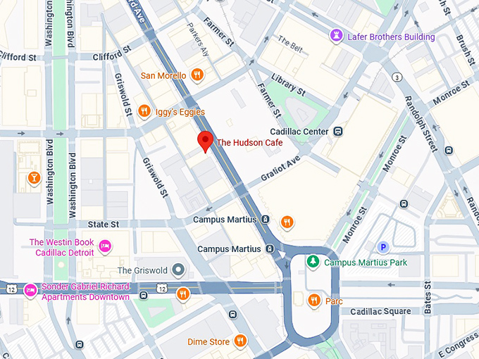 16. the hudson cafe map