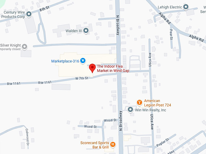 16. the indoor flea market in wind gap map