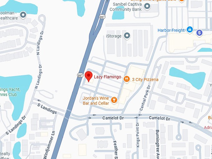 16. the lazy flamingo map