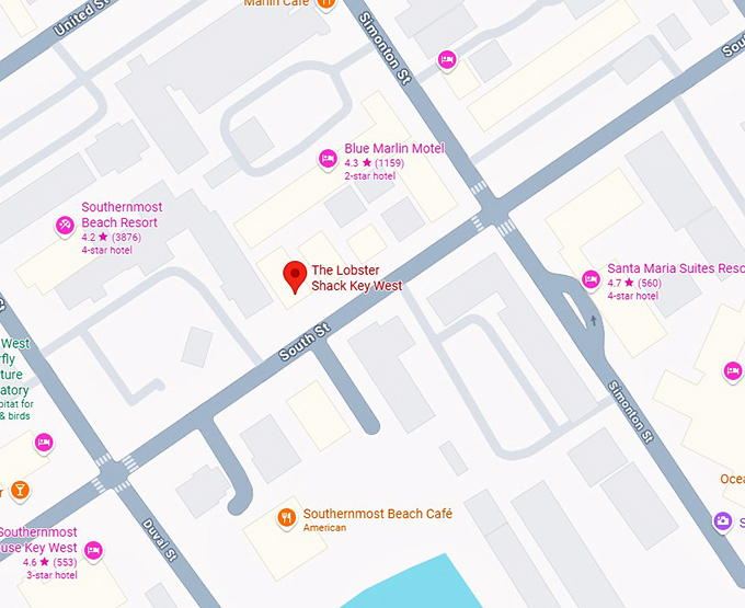 16. the lobster shack key west map