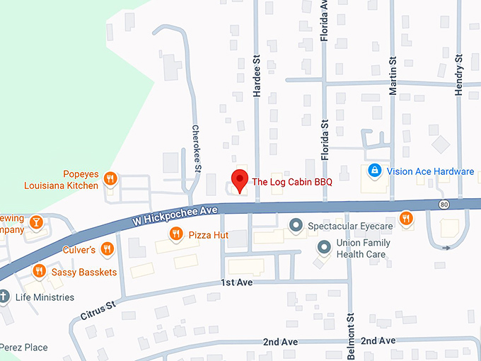 16. the log cabin bbq map