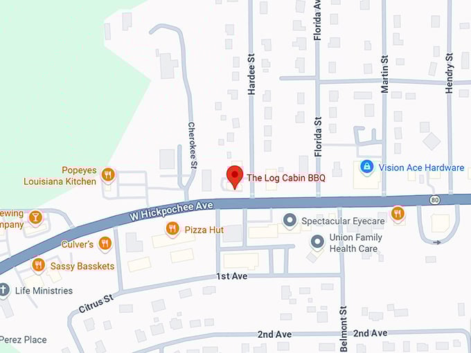 16. the log cabin bbq map