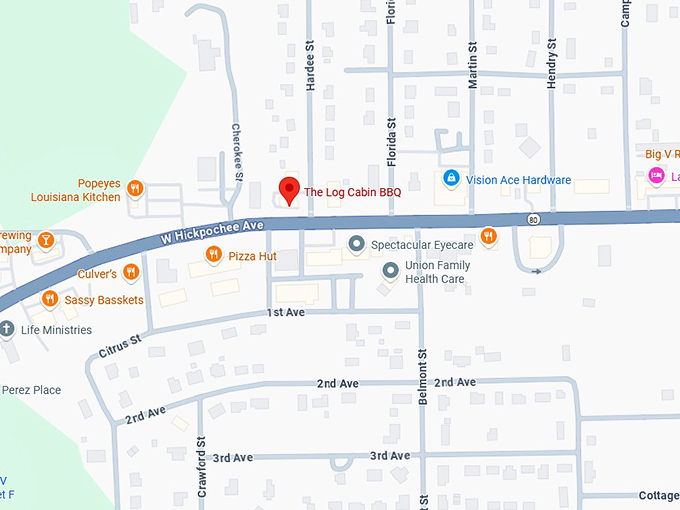 16. the log cabin bbq map