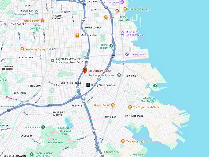 16. the old clam house map