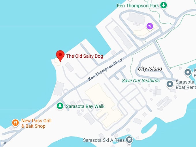 16. the old salty dog (1601 ken thompson pkwy) map