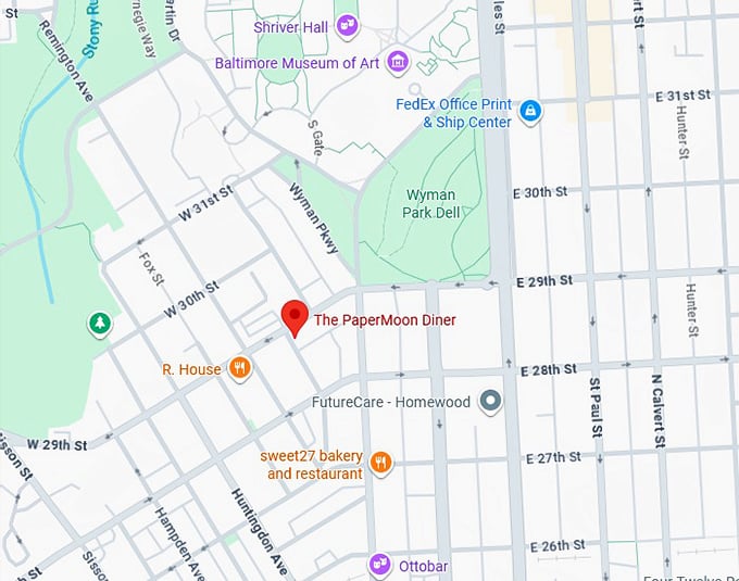 16. the papermoon diner map