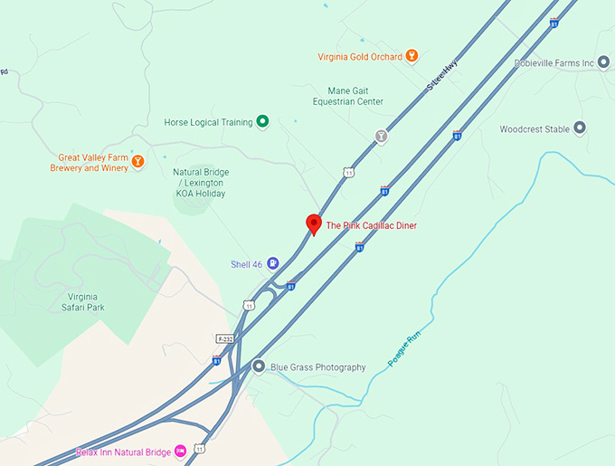 16. the pink cadillac diner map