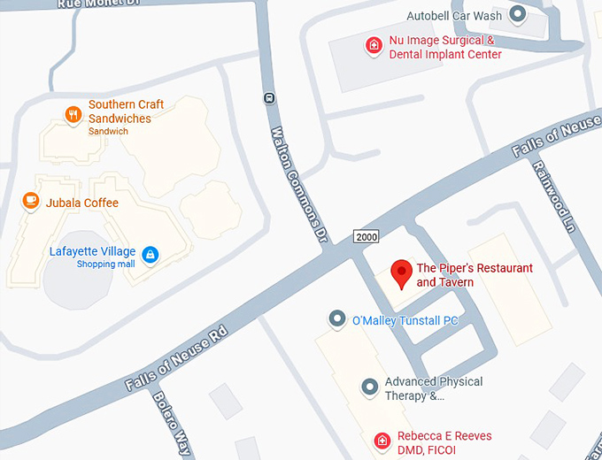 16. the piper's restaurant and tavern map