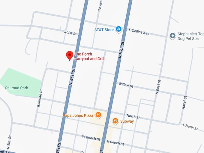 16. the porch carryout and grill map