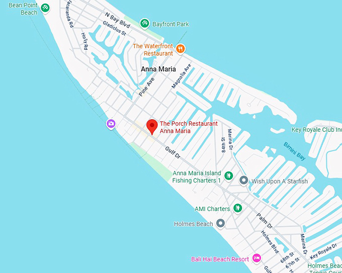 16. the porch restaurant anna maria map