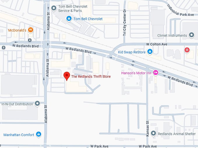 16. the redlands thrift store map