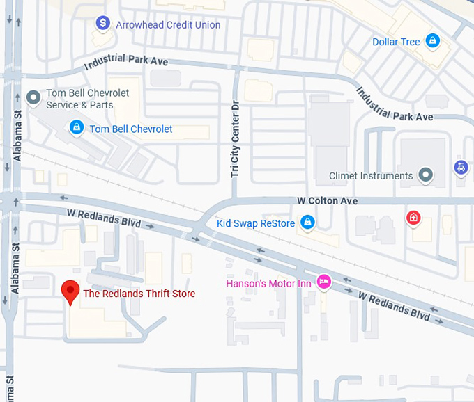 16. the redlands thrift store map