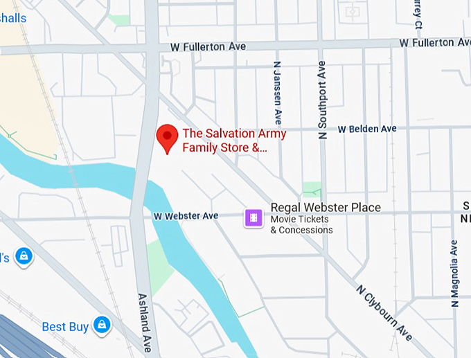 the salvation army family store & donation center (2270 n clybourn ave) map