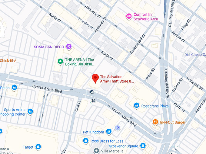 16. the salvation army thrift store & donation center (3240 sports arena blvd) map