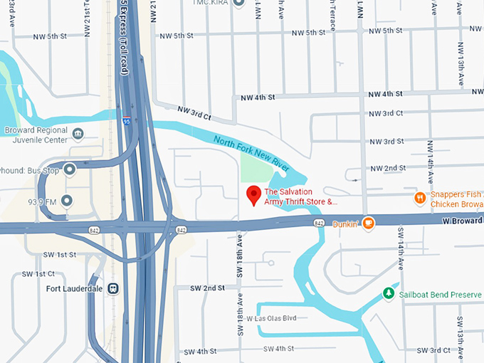 the salvation army thrift store & donation center map