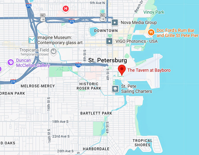 16. the tavern at bayboro map