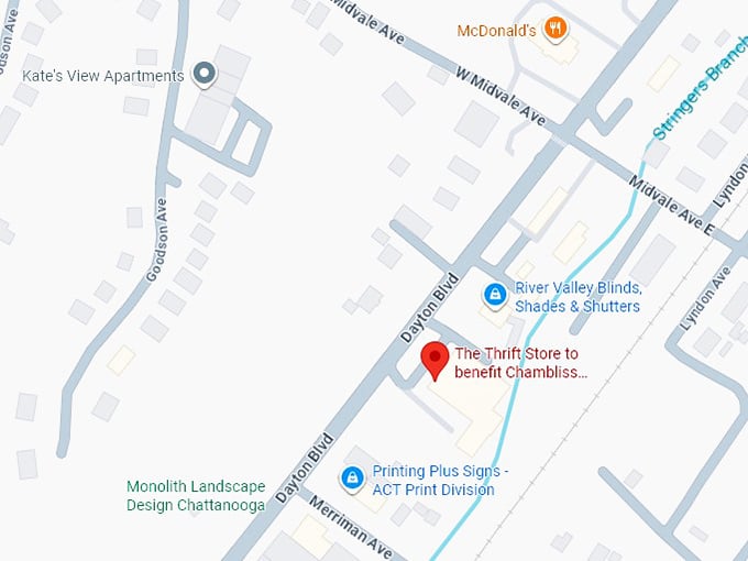 16. the thrift store to benefit chambliss center for children map