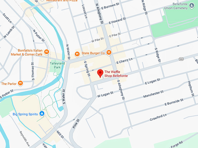 16. the waffle shop map